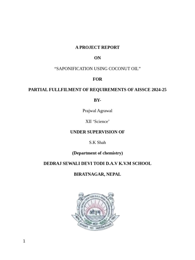 FINAL CHEMISTRY PROJECT (Final) | PDF | Soap | Sodium Hydroxide