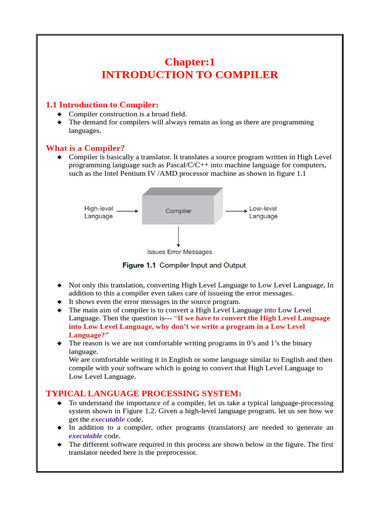 CD 1.1 Introduction To Compiler | PDF | Library (Computing) | Assembly Language