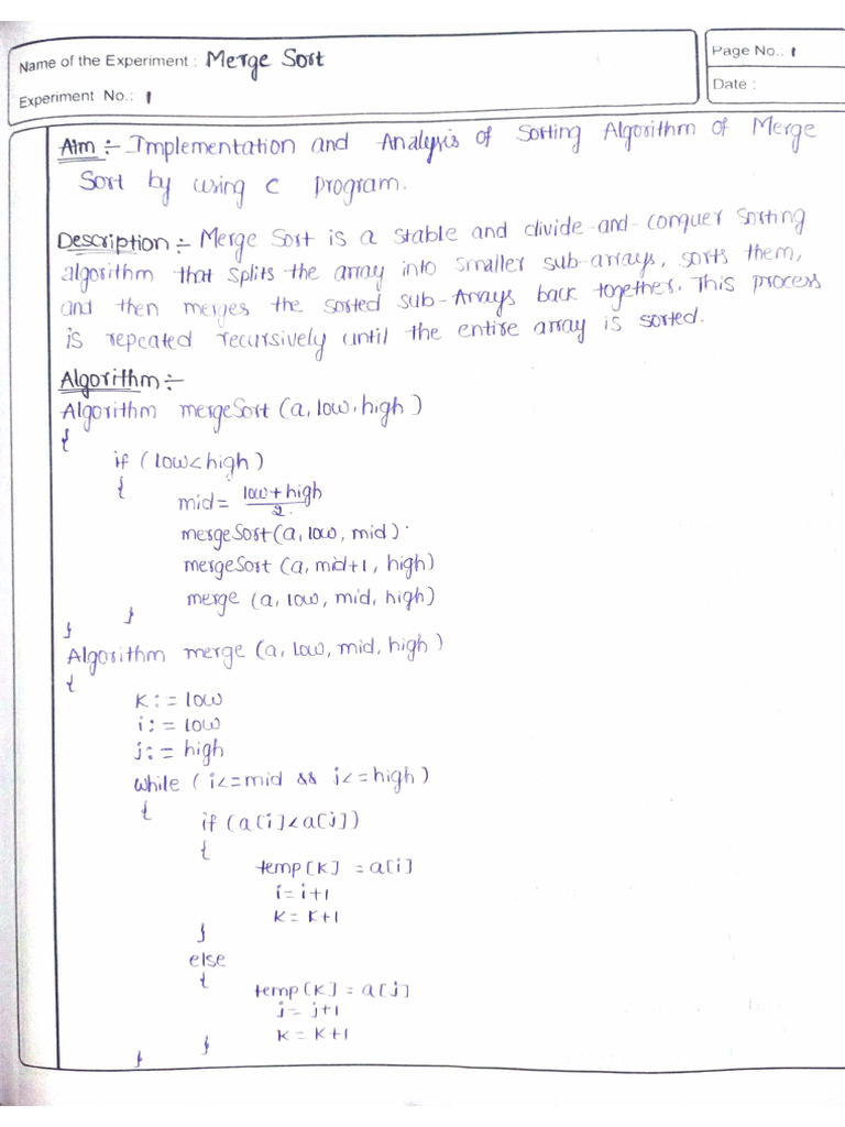 Daa Record Expt(1 to 9) | PDF | Algorithms | Algorithms And Data Structures Daa Record Expt(1 to 9) | PDF | Algorithms | Algorithms And Data Structures