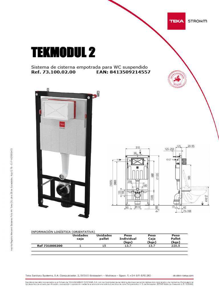 Bastidor WC Tekmodul CM 10662596 Techsheetsup | PDF
