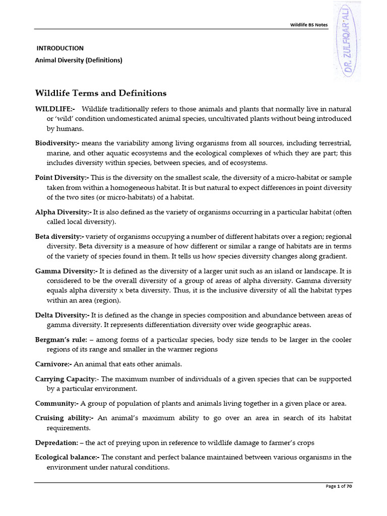 Wildlife BS Note | PDF | Phylogenetic Tree | Clade