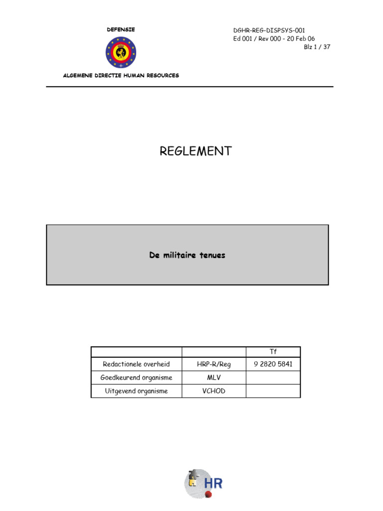 Reglement Mil Tenues | PDF