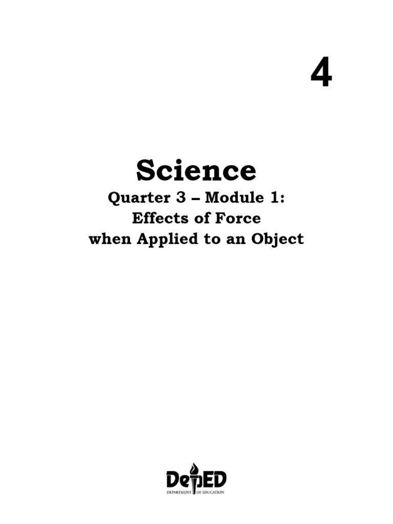 Grade 4 Quarter 3 Module 1 | PDF | Force | Shape