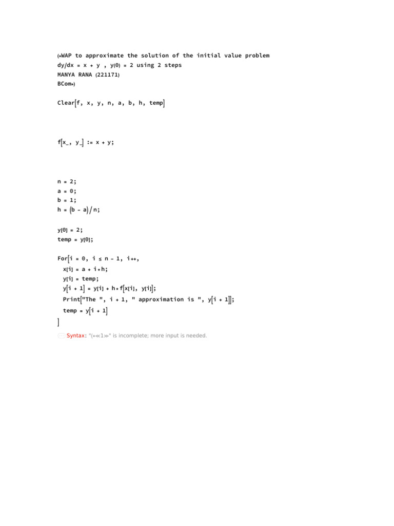 Euler Method | PDF