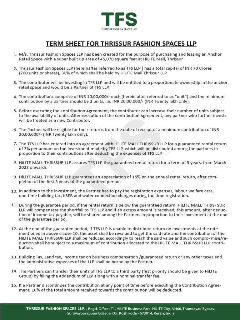 03 TFS Terms & Condition | PDF | Taxes | Money