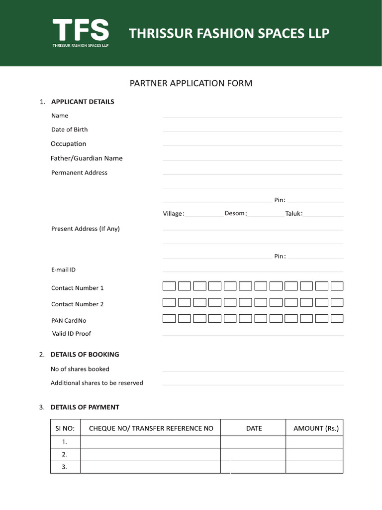 07 TFS Application Form | PDF