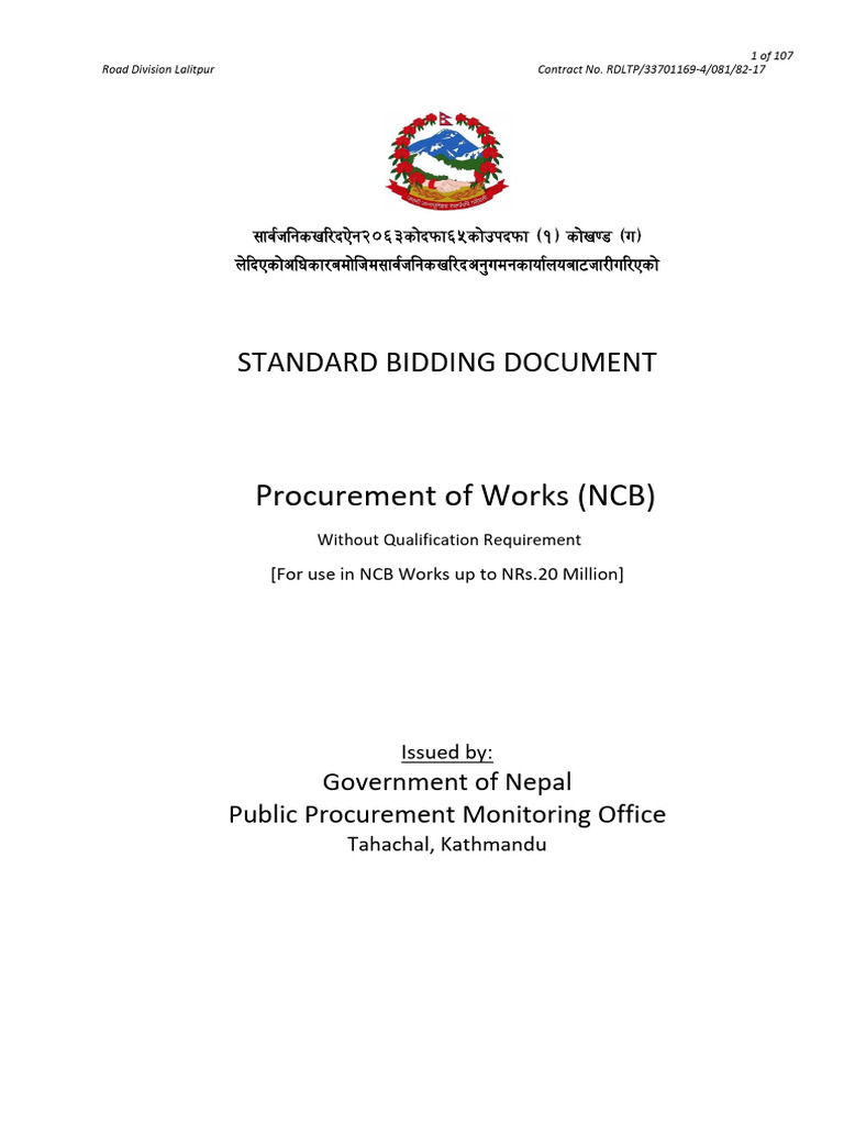 Bid Document | PDF | Specification (Technical Standard) | Budget