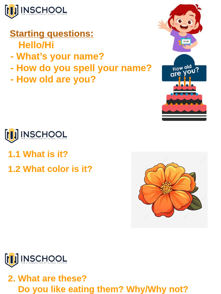 Grade 5 - Speaking Test | PDF