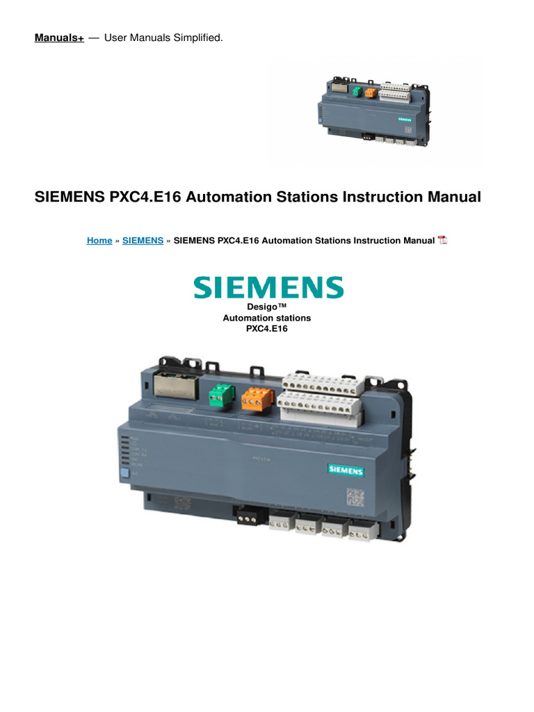 pxc4 E16 Automation Stations Manual | PDF | Relay | Alternating Current