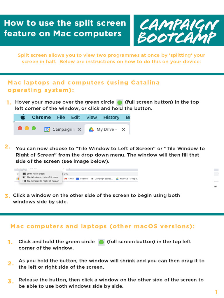 Split Screen Instruction Manual | PDF