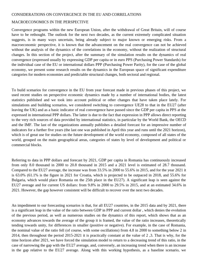 Considerations On Convergence in The Eu and Correlations | PDF | Taxes ...