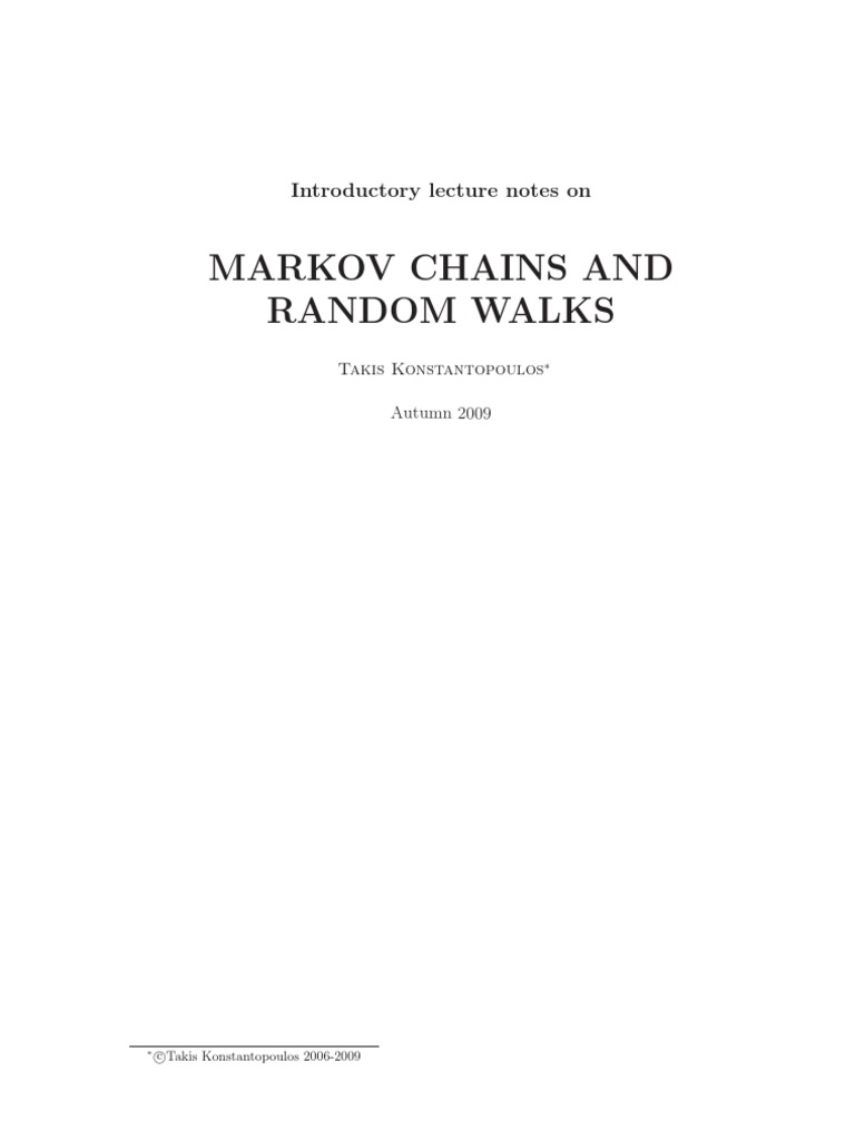 Markov Chain Random Walk | PDF | Markov Chain | Eigenvalues And Eigenvectors