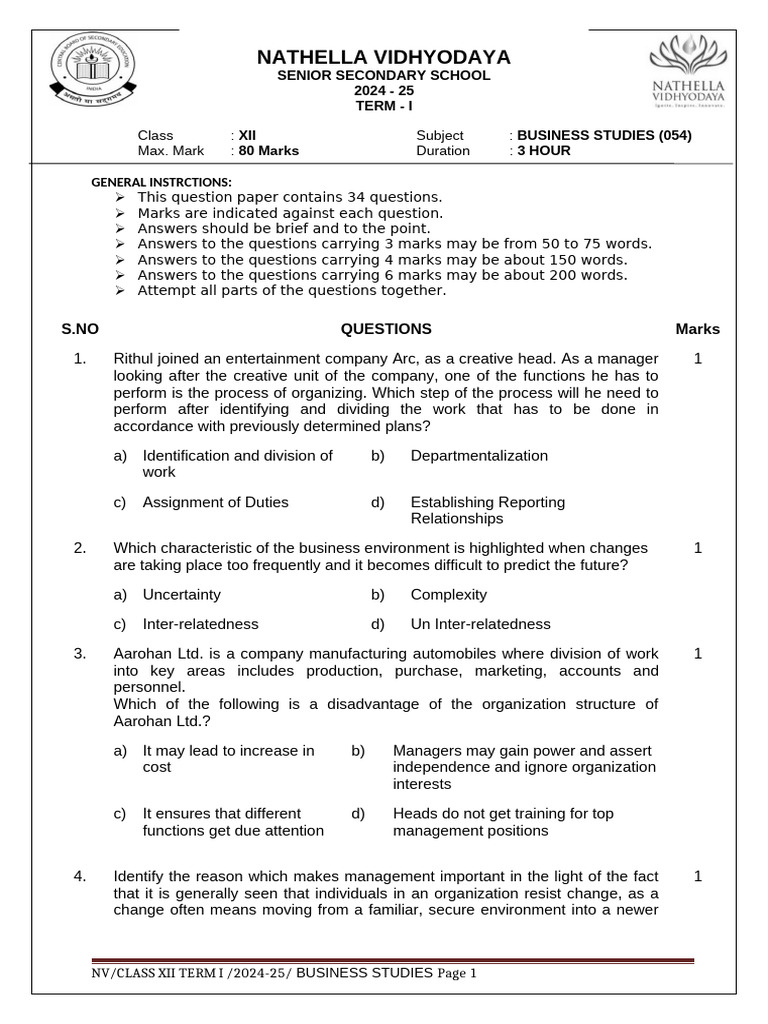 BST 12 Copies Class Xii Term I | PDF | Recruitment | Reason