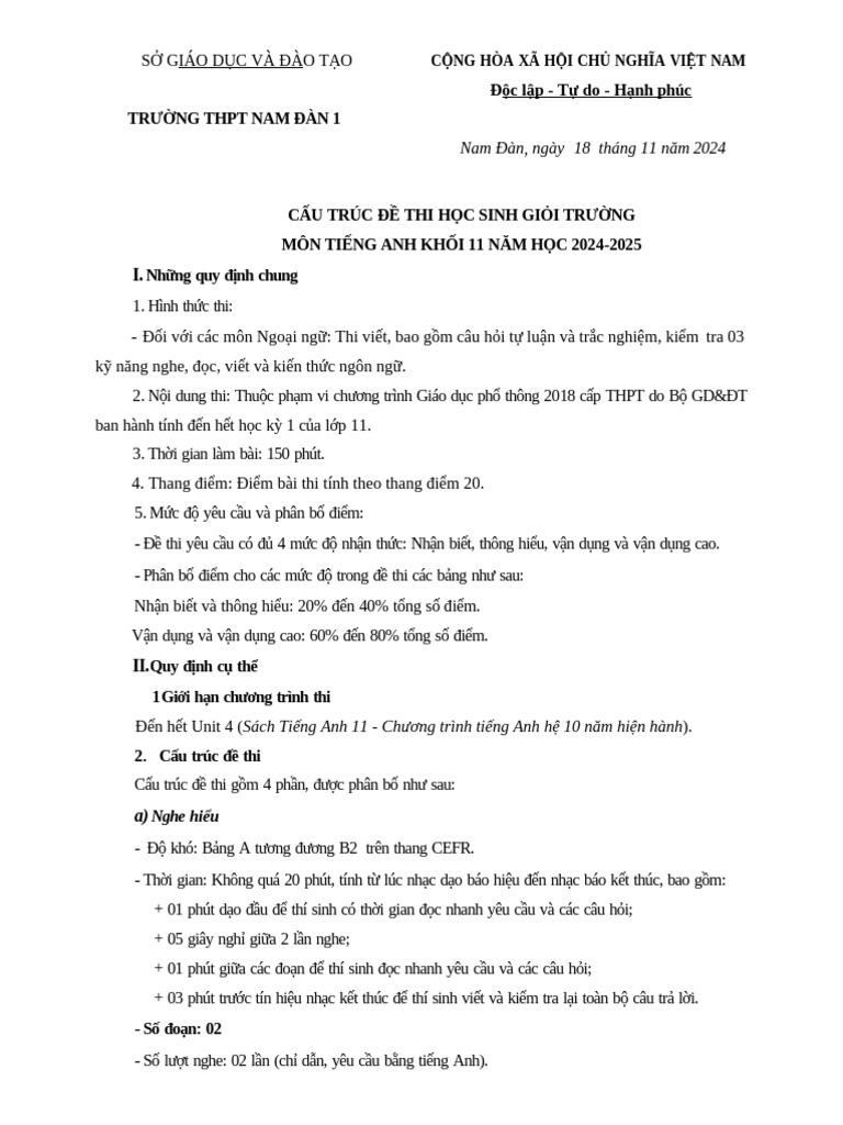 Hư NG Dãn Thi HSG Truòng k11 | PDF