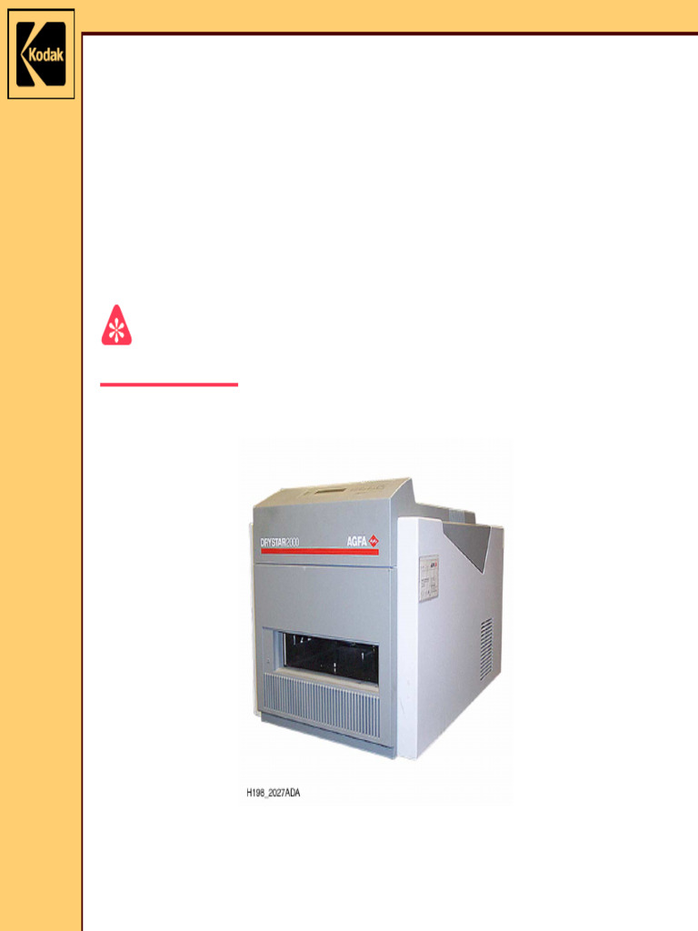 Agfa Drystar 2000 Thermal Printer: Theory Guide For The Service Code ...