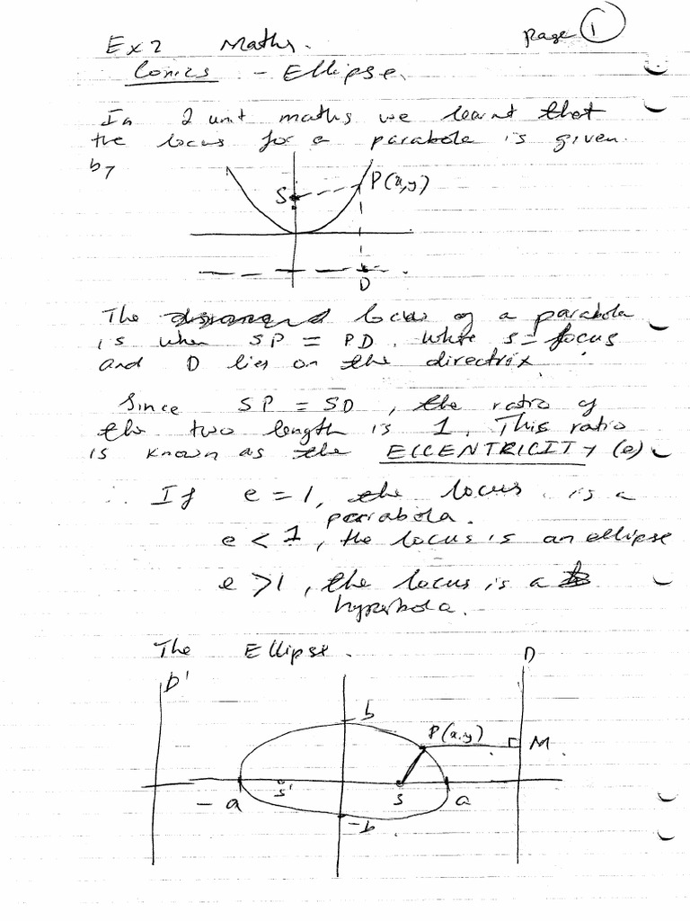 Conics - Ellipse | PDF