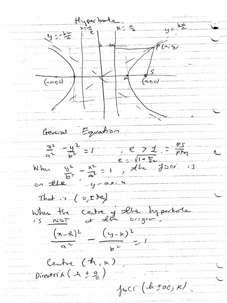 Conics - Hyperbola | PDF