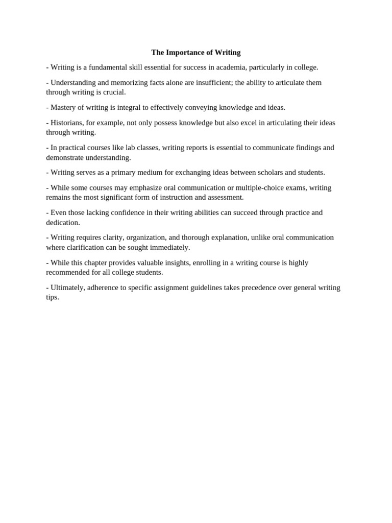 The Importance of Writing | PDF