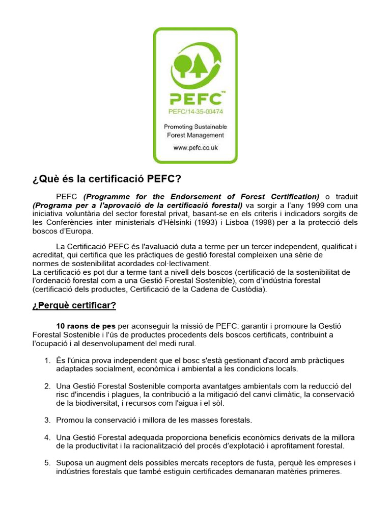 3- Certificat PEFC | PDF