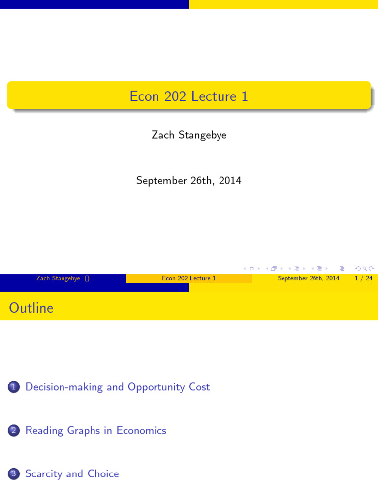 Eco 001 Lecture 1 Pdf Economies Economics