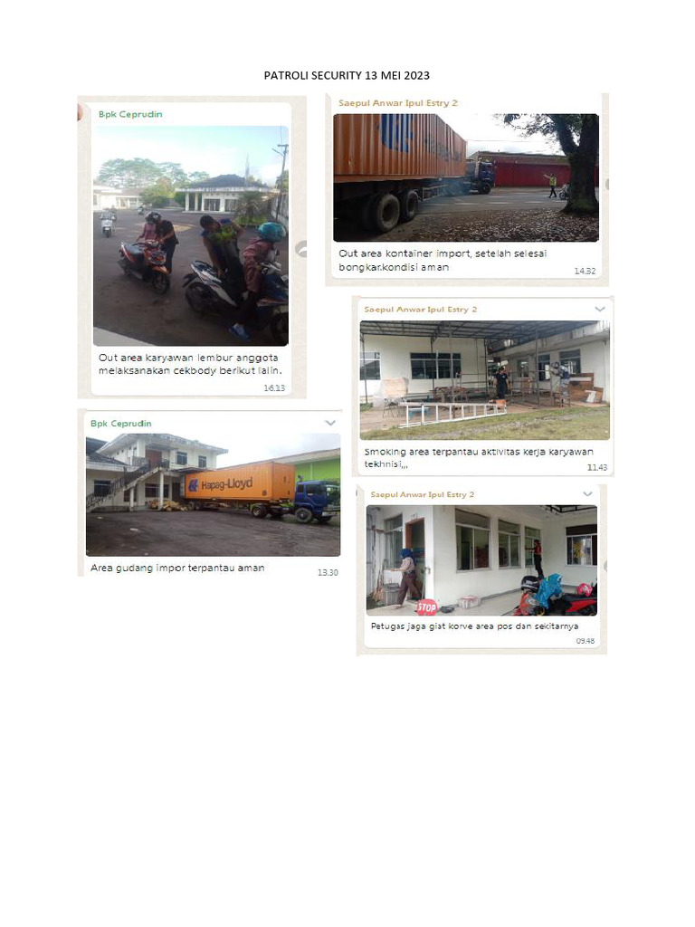 Patroli Security 13 Mei 2023 | PDF