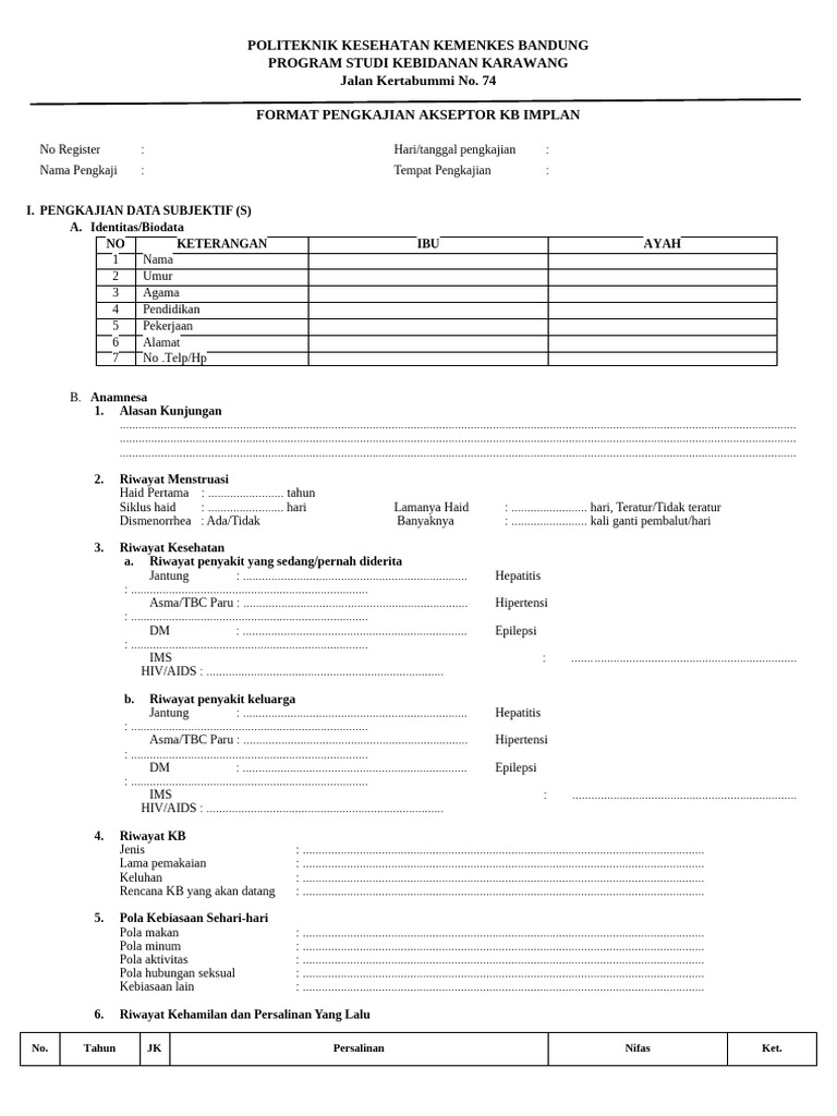 Format Soap KB Implant | PDF