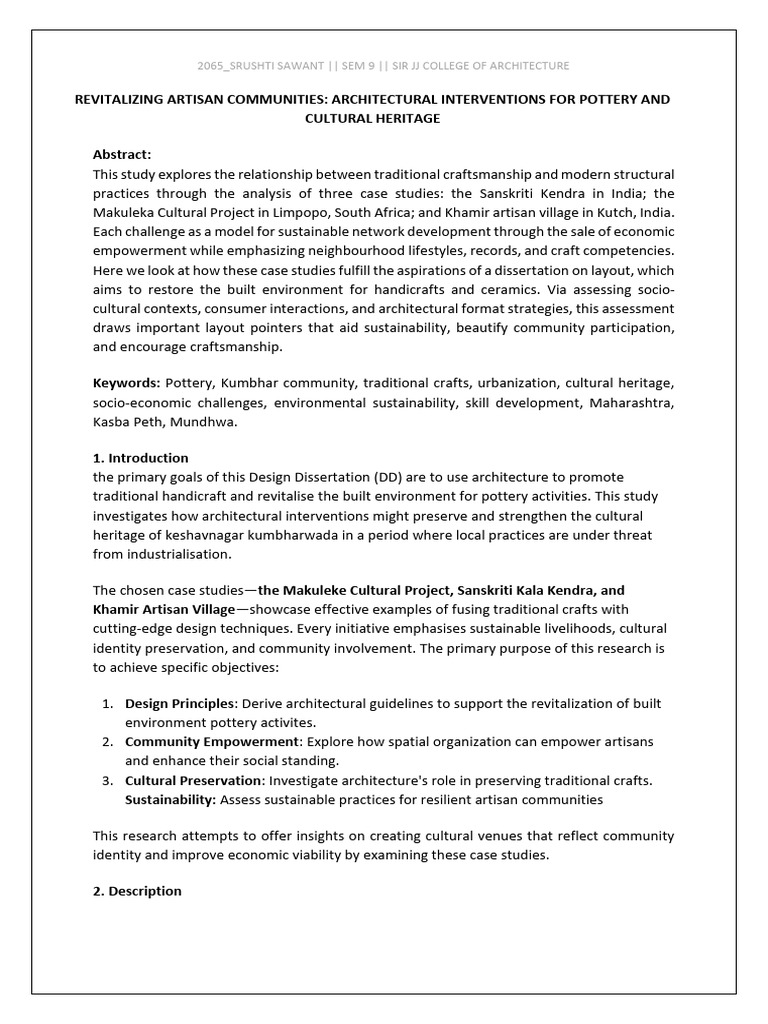 Revitalizing Artisan Communities through Architecture | PDF | Crafts ...