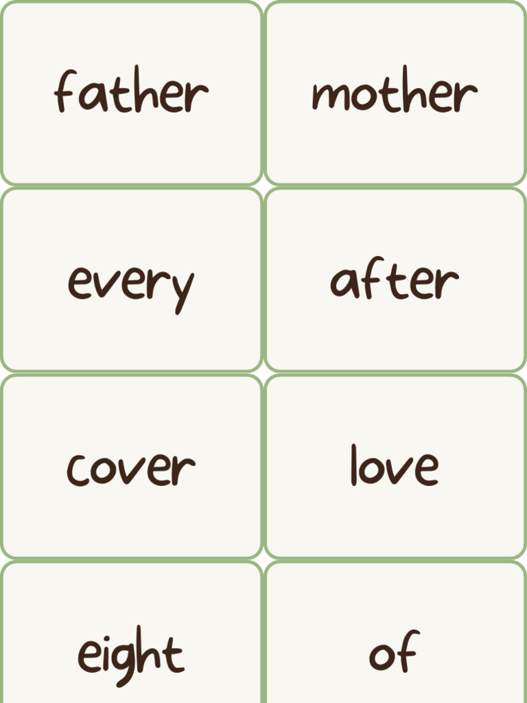 Tricky Words Cards Front and Back | PDF