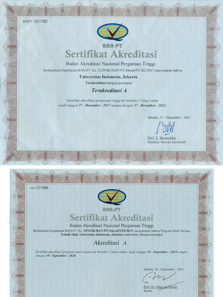 Sertifikat Akreditasi BAN PT_compressed_compressed (1) | PDF