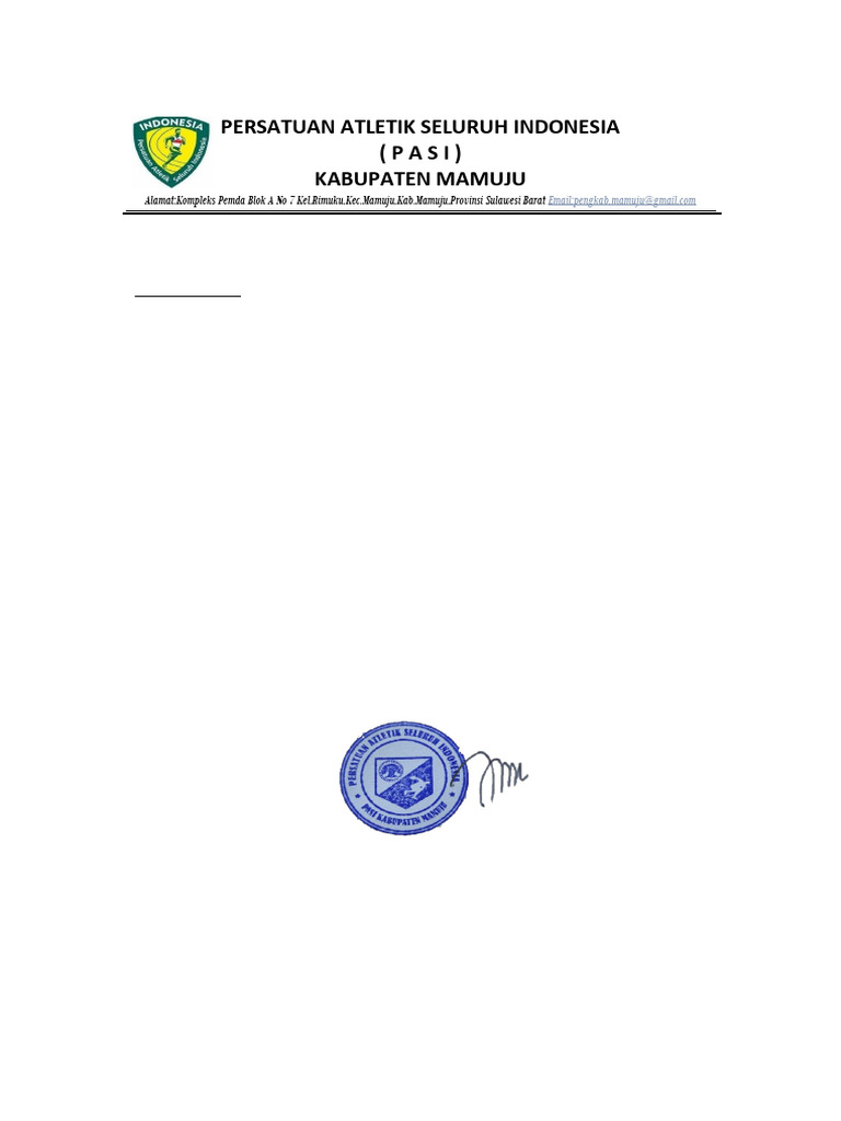 Surat Permohonan Izin Kejurprov 2024 | PDF