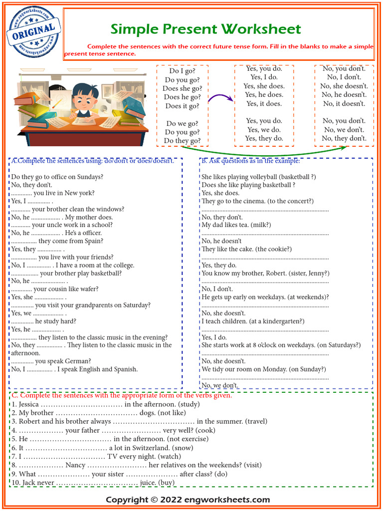 FeAP5oecDX Free Printable Simple Present Grammar Worksheet | PDF ...