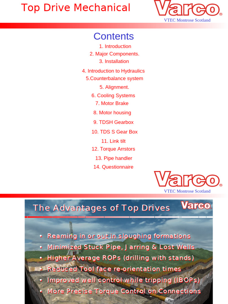 VTEC Top Drive Systems Overview | PDF | Gear | Electric Motor
