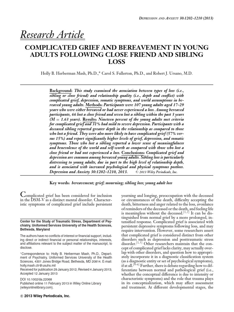 Young Adults' Grief After Loss | PDF | Grief | Human Development