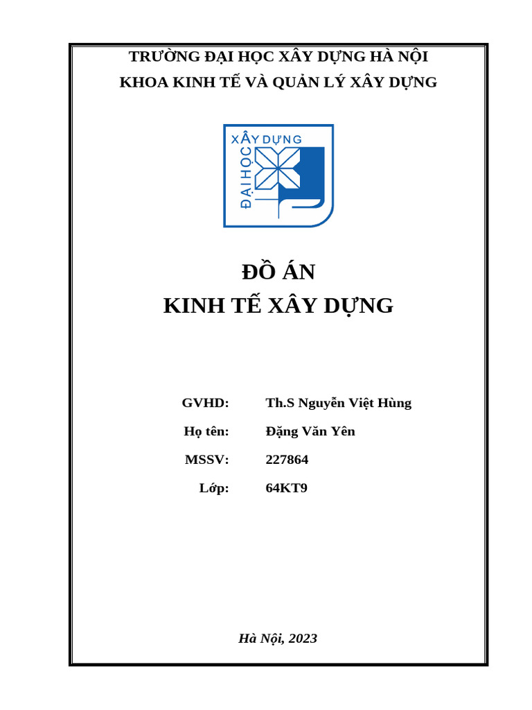 Đa KTXD Đang Van Yen BV 06-06 | PDF