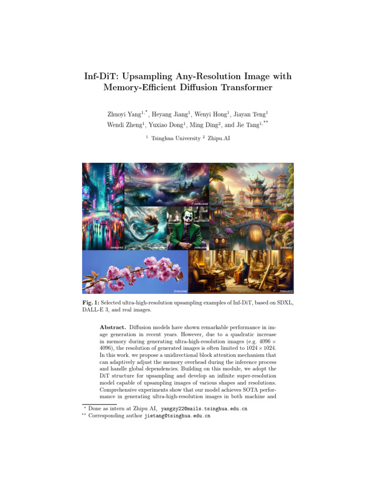 Inf-DiT Upsampling Any-Resolution Image With Memory-Efficient Diffusion Transformer | PDF ...