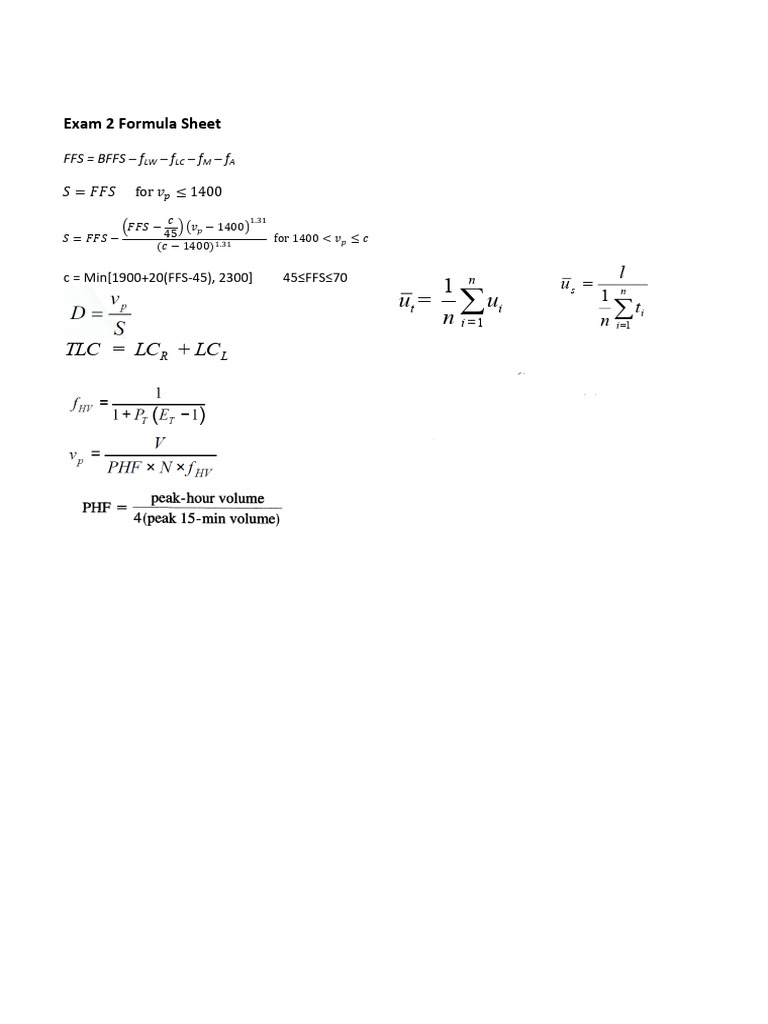 Exam II Sheet_merged | PDF | Traffic | Pedestrian Crossing