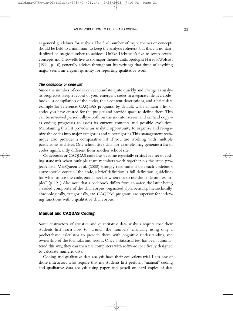 24614_01_Saldana_Ch_01-21 | PDF | Data | Qualitative Research