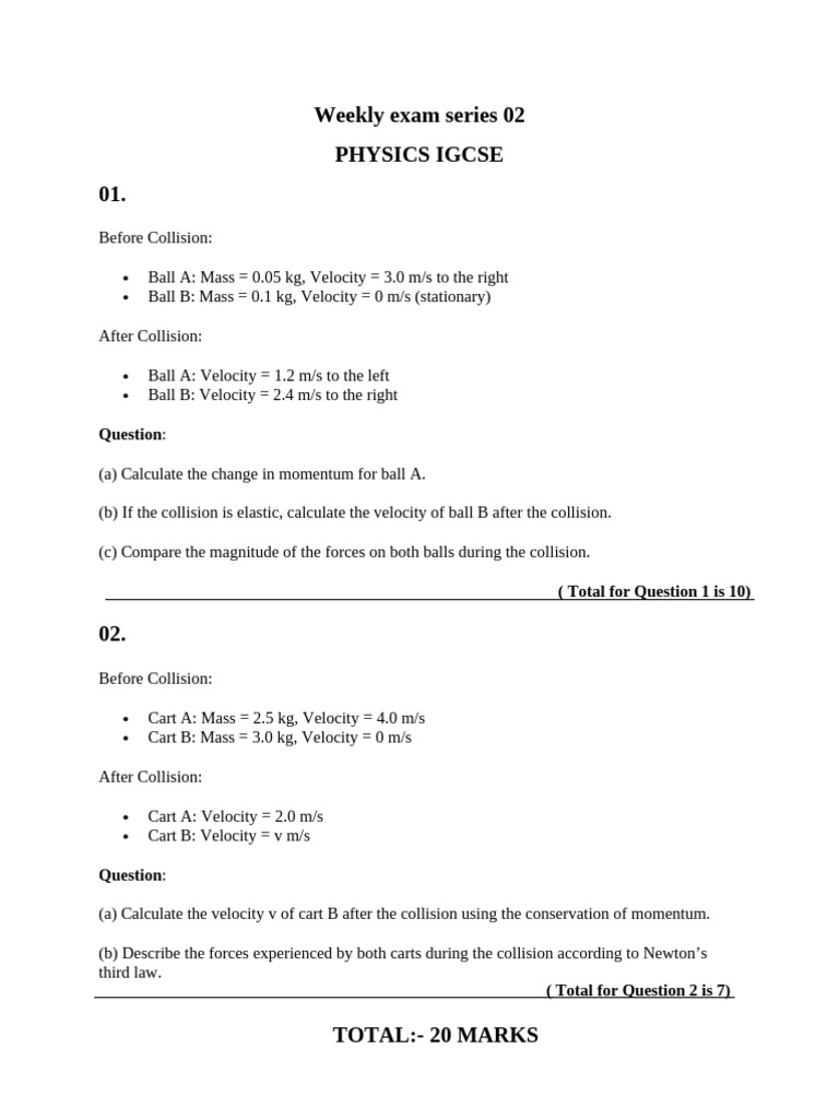 Weekly Exam Series 02 | PDF