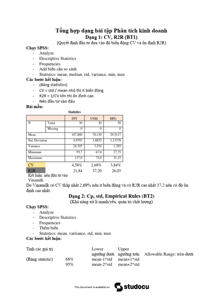 PTKD Cac Dang Bai Tap | PDF