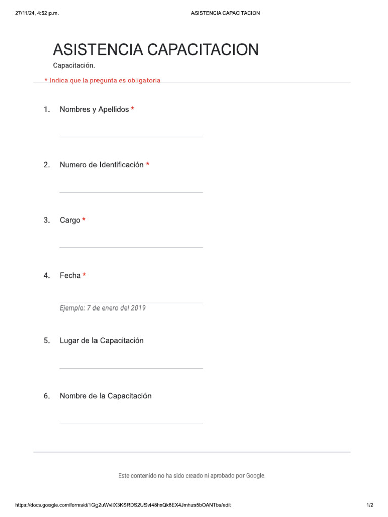 Sg-Sst-Fr-002-Formato de Asistencia Forms | PDF