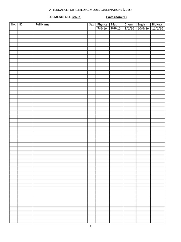 Attendance Sample | PDF