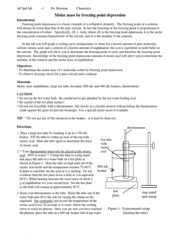 Freezing PT Depr Lab AP Student | PDF | Melting Point | Solution
