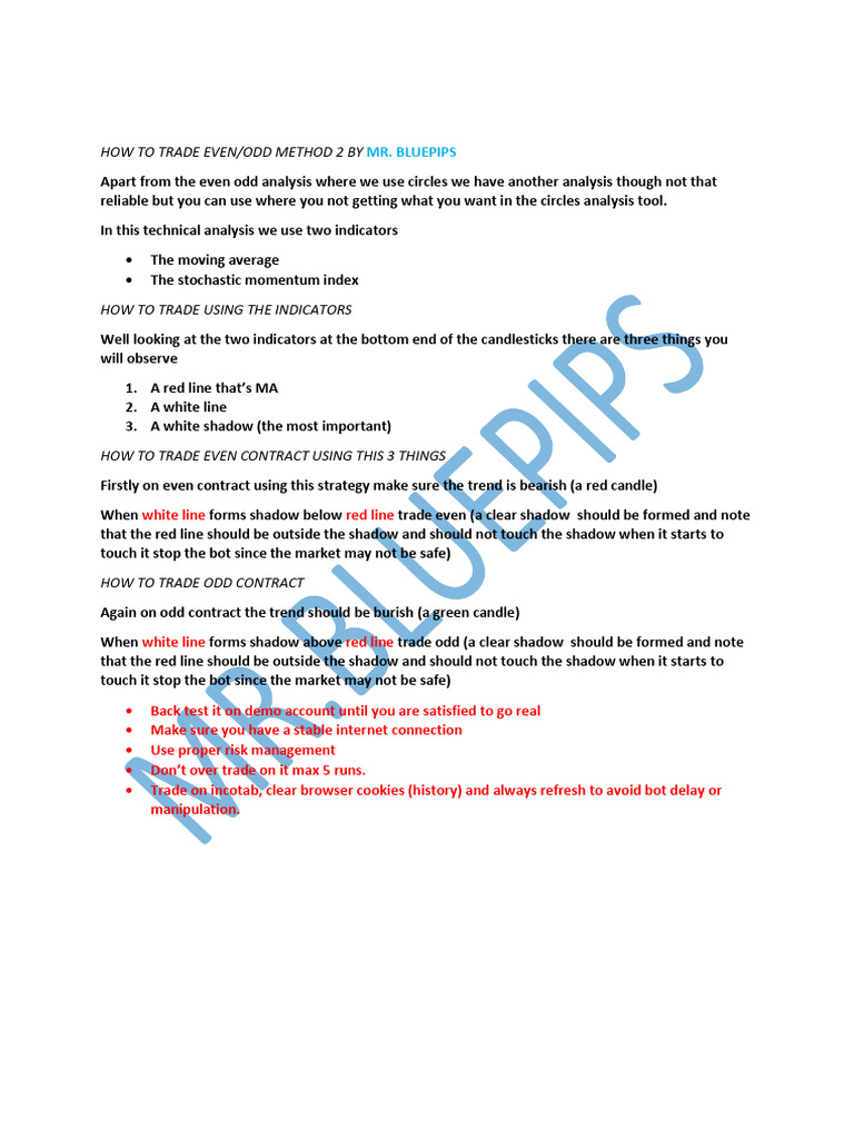 Even/Odd Trading Strategy Guide | PDF