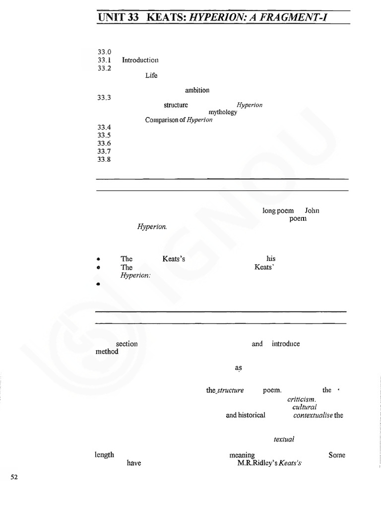 Hyperion Fragment I | PDF | John Keats | Apollo
