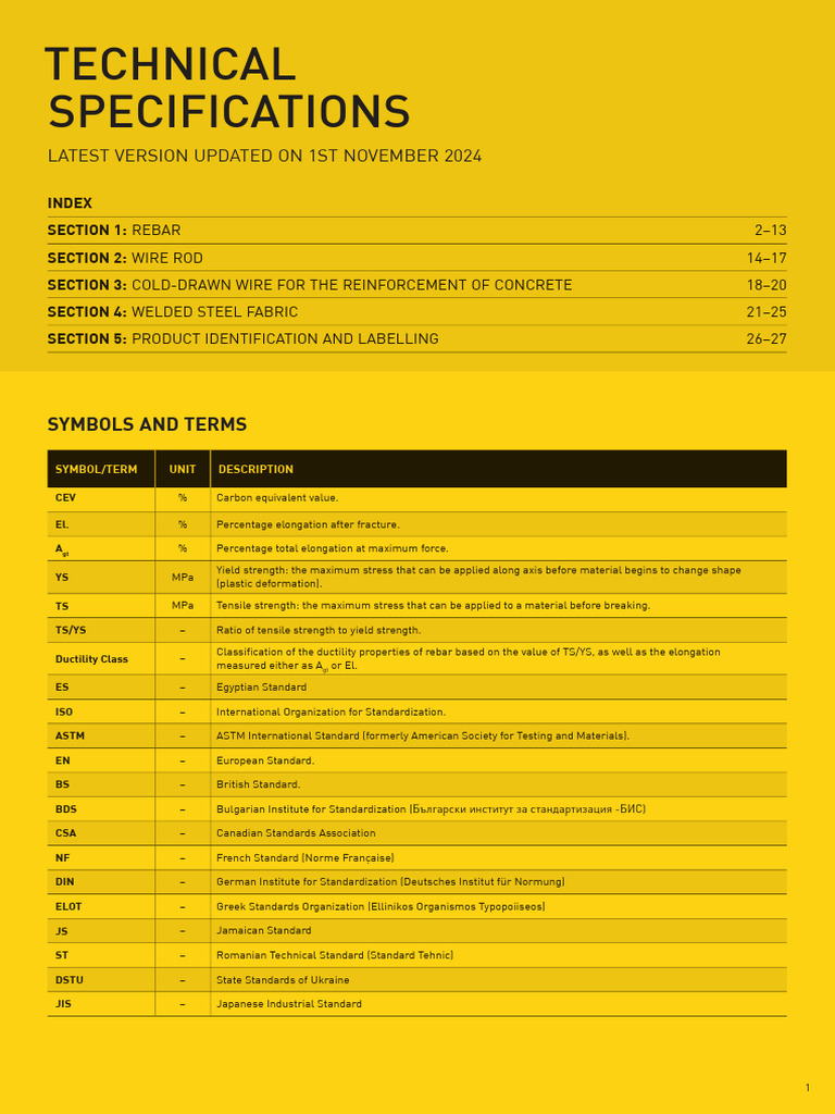 Ezz Steel Rebar Specifications and Standards | PDF | Strength Of ...