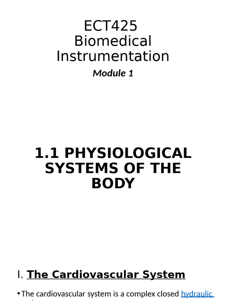 ECT425 Biomedical MODULE 1 Ppt-2 | PDF | Heart | Respiratory System