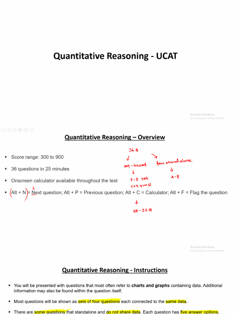UCAT QR Notes - Mar 23 | PDF