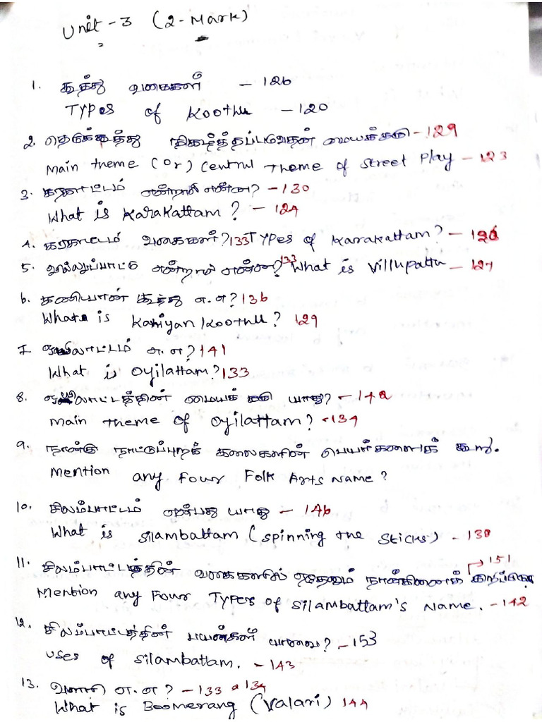Tam - 3,4,5 (2 & 16 Mark) | PDF