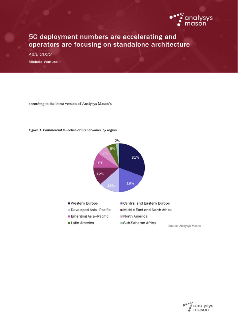 Analysys Mason 5g Deployments Standalone Apr2022 Rma18 | PDF ...