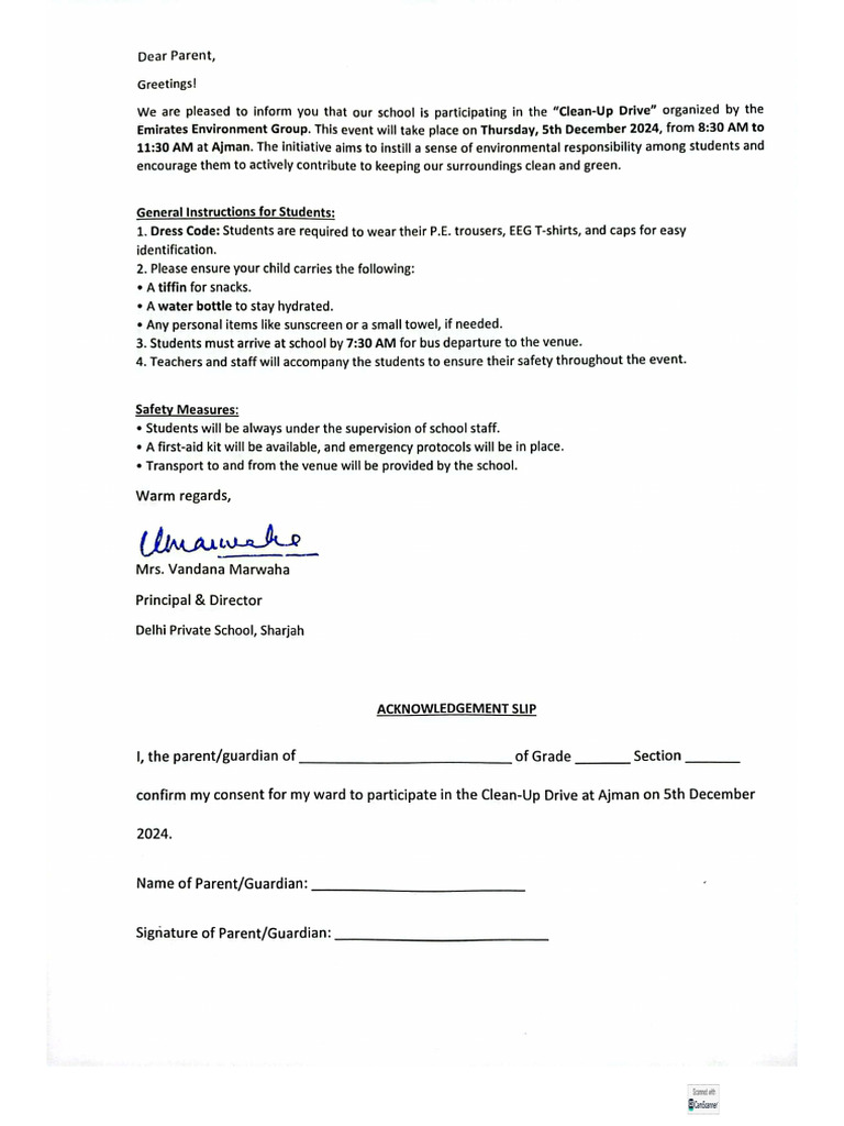 Consent Form-Clean Up Drive - 2024 | PDF